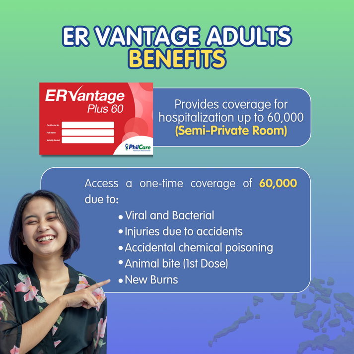 ER Vantage Plus 60 – Emergency & Hospital Coverage up to ₱60K – PHILCARE